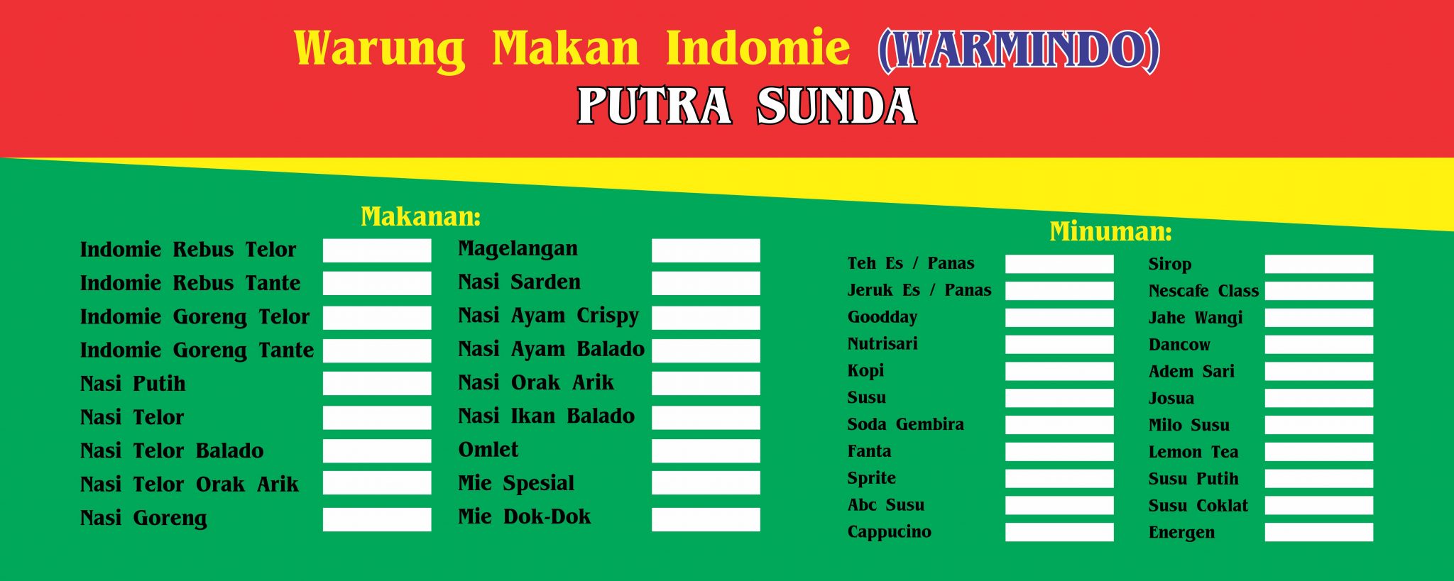 Warung Makan Indomie WARMINDO Putra Sunda Banner Vector - DeviloArts